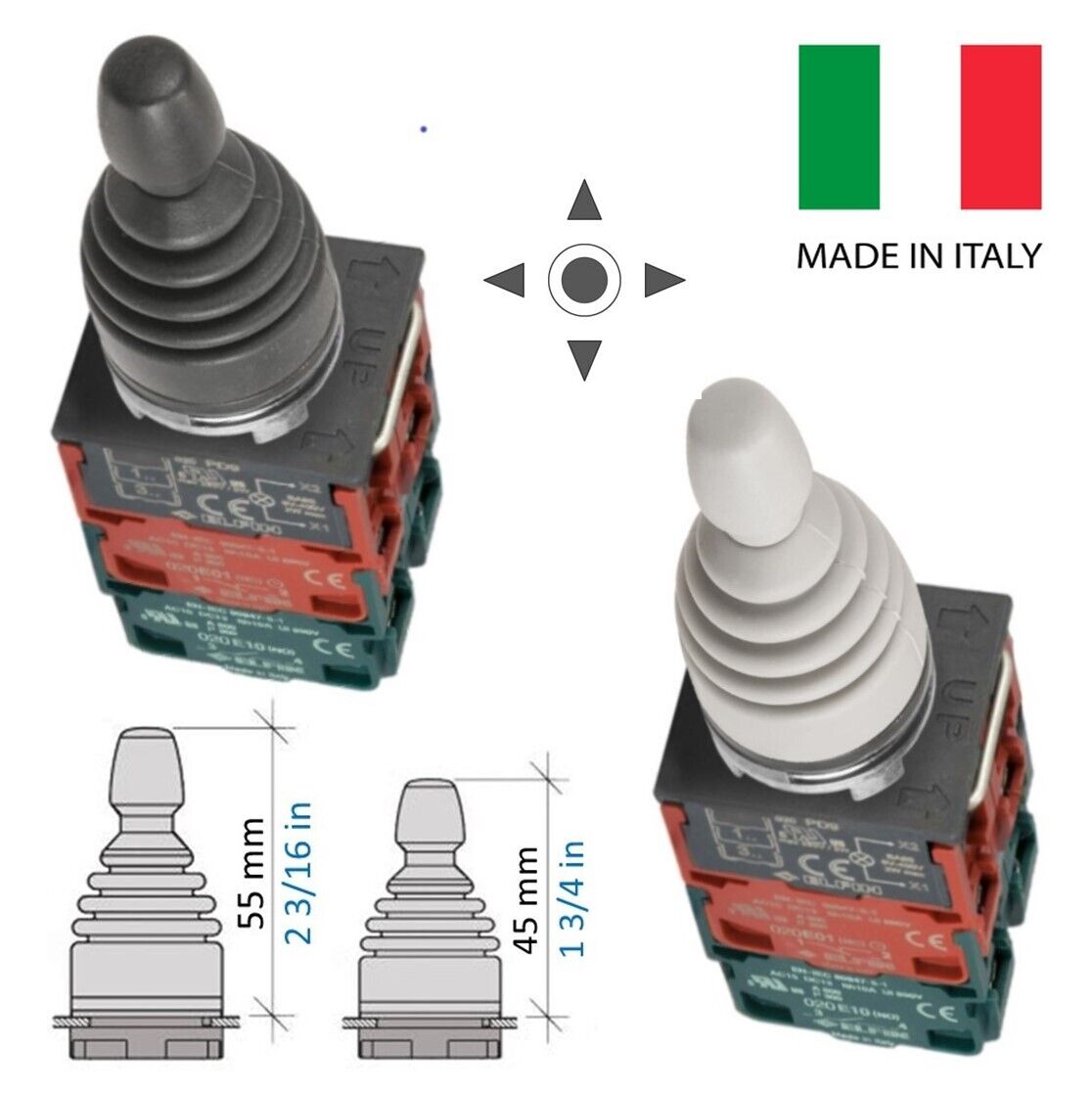 4-Position Control Joystick Switch Maintained and Spring Return 2NO+2NC ...