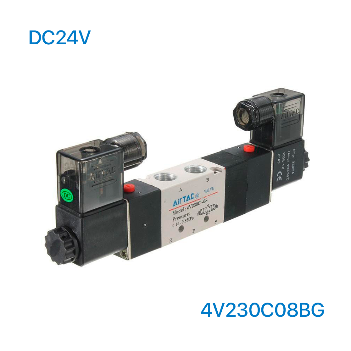 Airtac Pneumatic Air Double Solenoid Valve 5/3 Way, 4V230C-08, 1/4", DC24V - sensors-trade