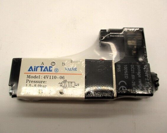 Airtac Pneumatic Air Single Solenoid Valve 5/2 Way, 4V110-06, 1/8, DC24V - sensors-trade