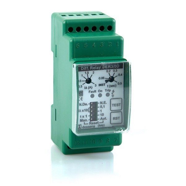 DOSSENA Differential Relay with Separate Toroid, LED, 2DIN, 9DER4/0D ...